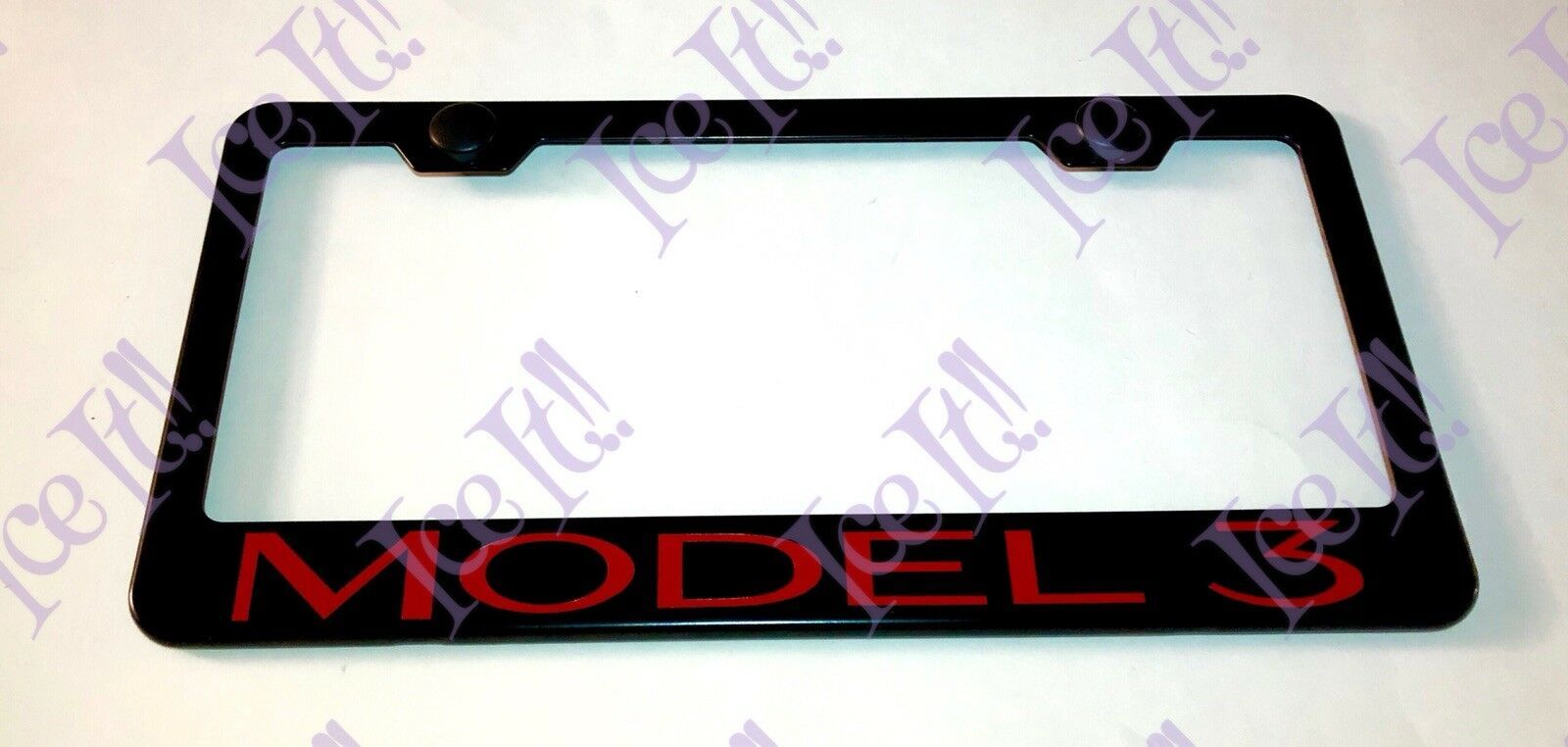 Red MODEL 3 Tesla Stainless Steel Black License Plate Frame W/ Bolt ...