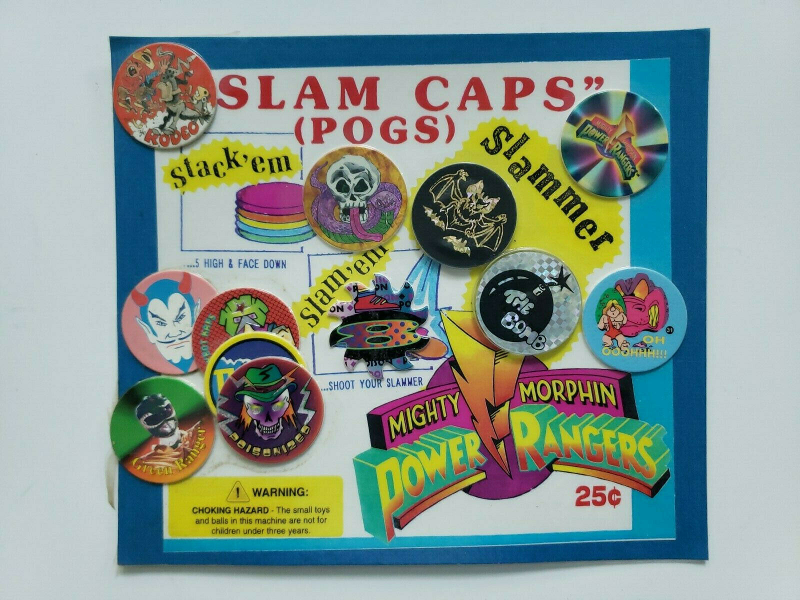 Vintage Pogs Slam Caps Old Gumball Vending Machine Display Card #239 ...