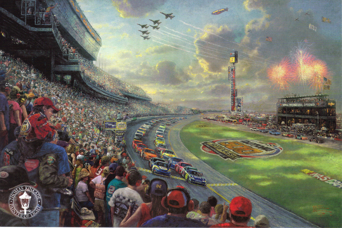 Nascar Thunder: Postcard By Thomas Kinkade and 50 similar items