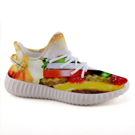 Cheeseburger Party Sneakers Freaky Shoes Unisex Fast Food Hamburger ...