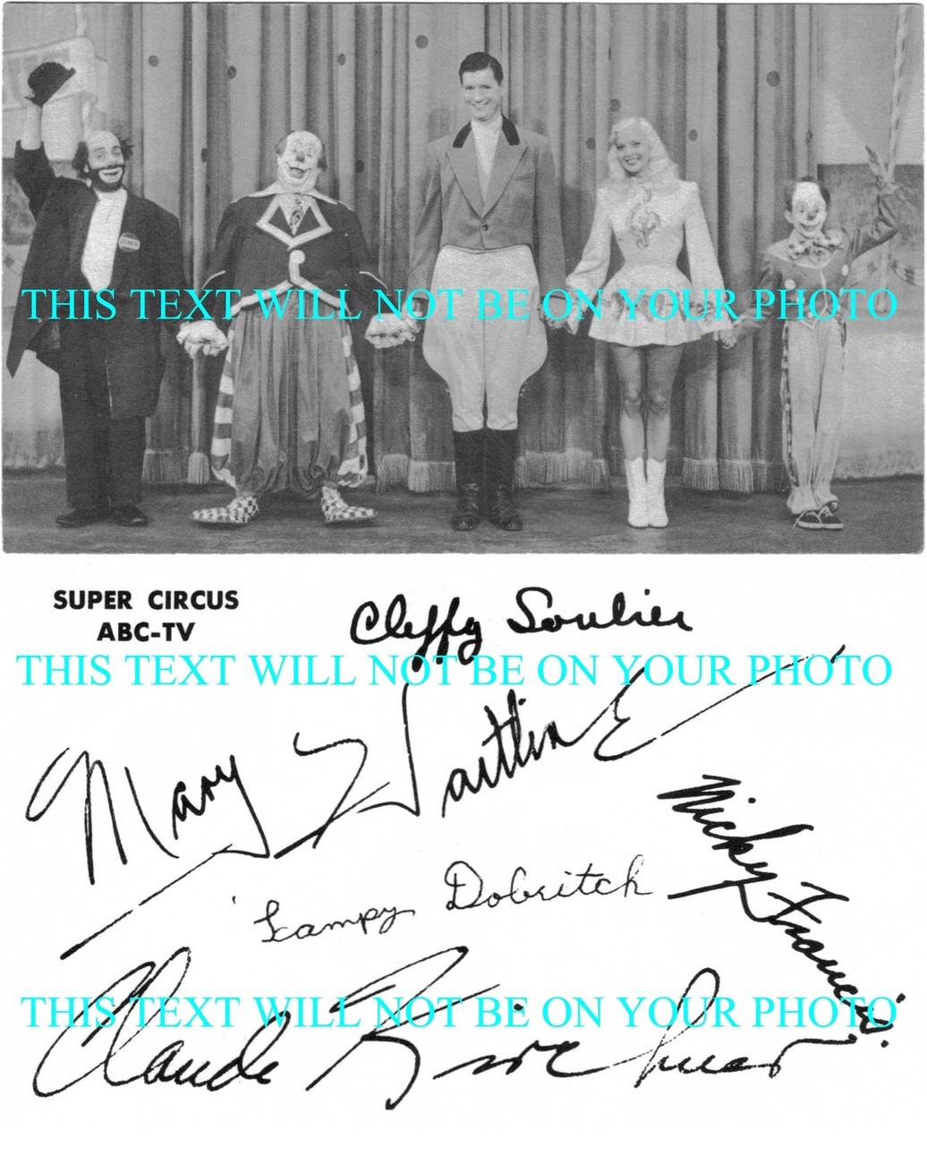 SUPER CIRCUS CAST AUTOGRAPHED 8x10 RP PHOTO MARY HARTLINE CLAUDE ...