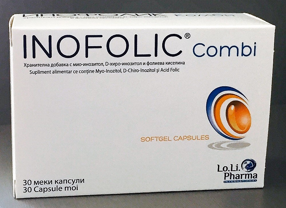 INOFOLIC COMBI 30 caps.Myo-Inositol, D-chiro-inositol, Folic Acid ...