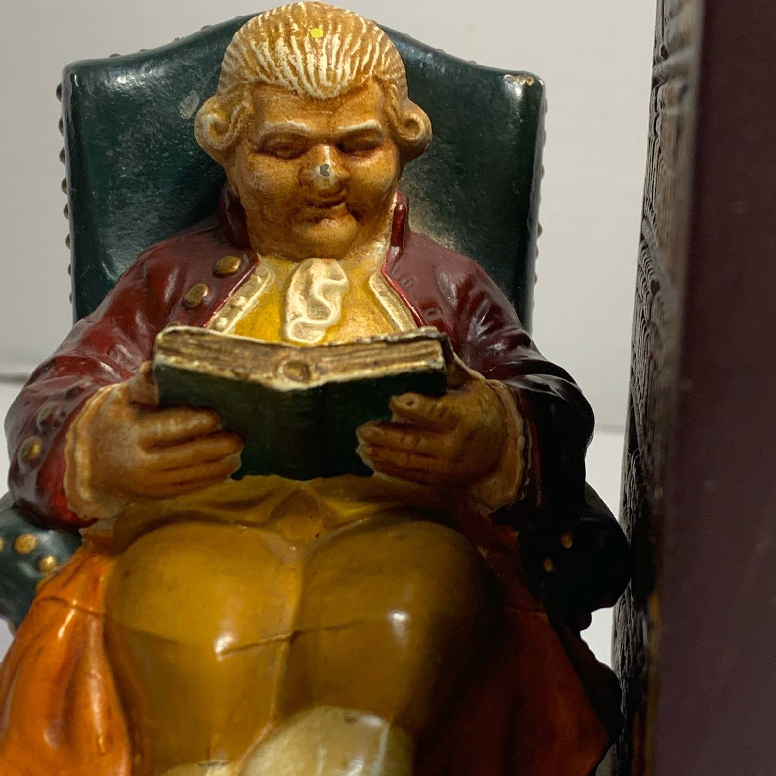 Rare Antique Cast Iron Colonial Father Knickerbocker Bookends 9961