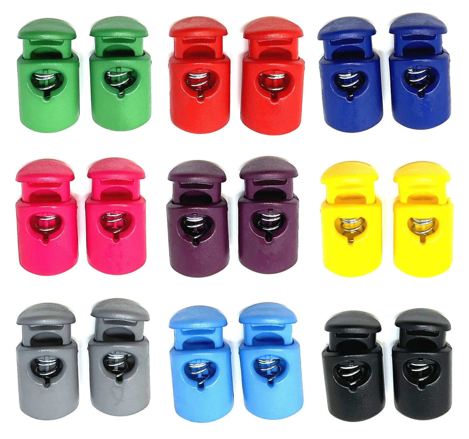 PLAIN SOLID SNEAKER SHOE LACE LOCKS SET LOGO SPRING STOPPER 2 PIECES ...