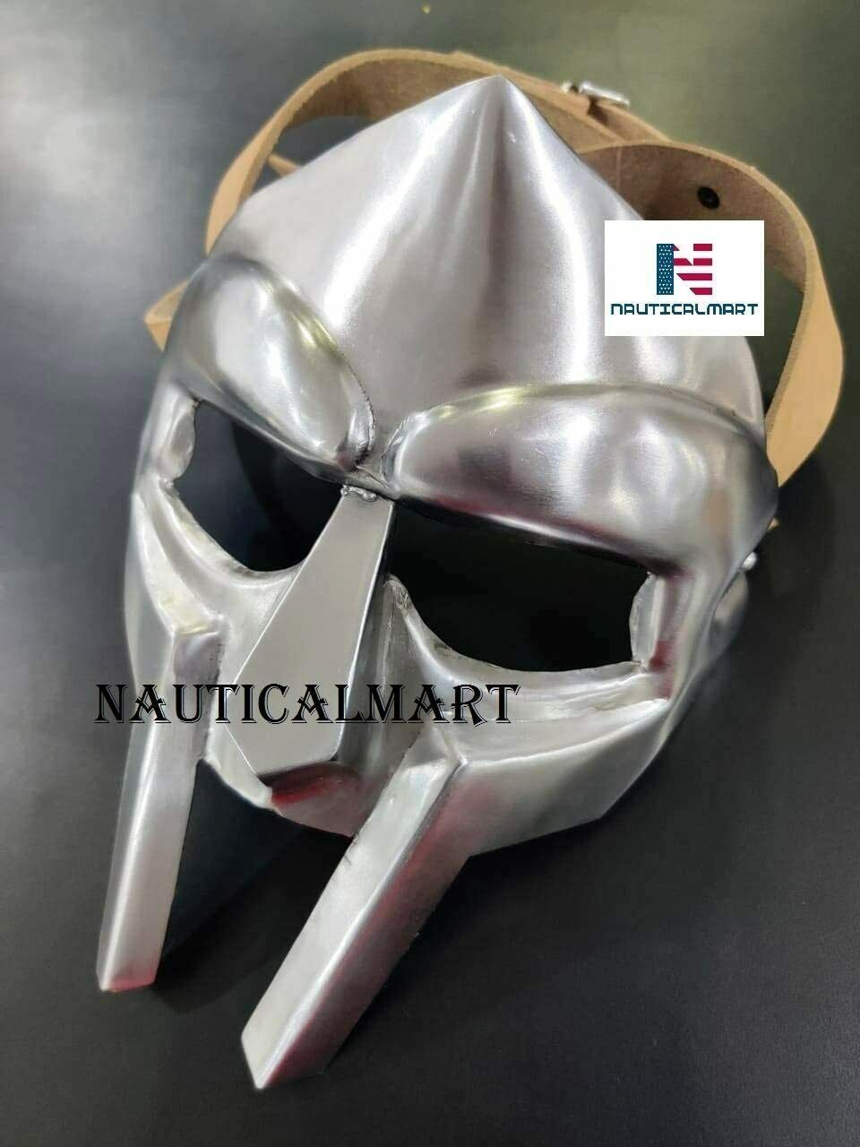 Steel Gladiator Hand Made Helmet Roman Forged Armor MF Doom Rapper ...