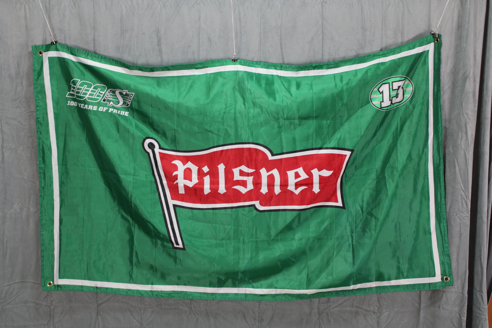 Saskatchewan Roughrider Flag - 100 Years Pilsner Promo - Double Sided ...