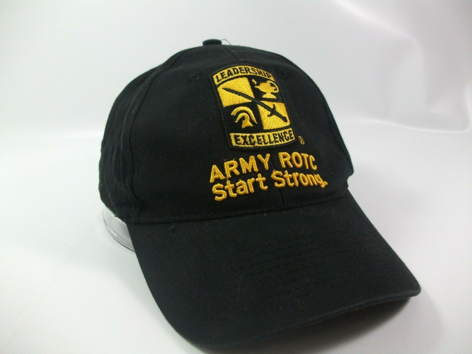 Army ROTC Start Strong Hat Black Hook Loop Baseball Cap - Men's Accessories