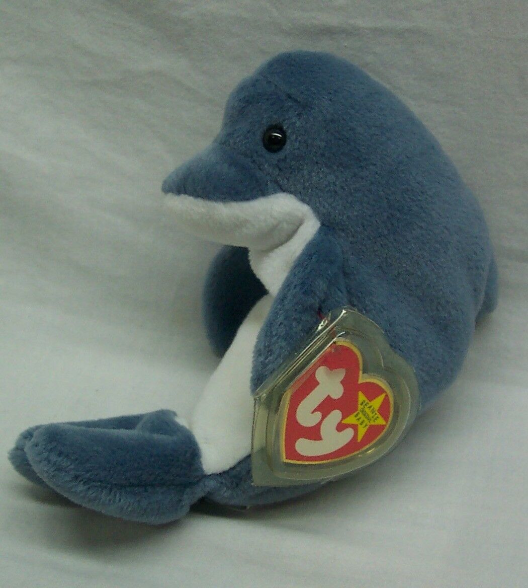 TY Beanie Baby ECHO THE DOLPHIN 6" Stuffed Animal Toy 1996 NEW - Retired