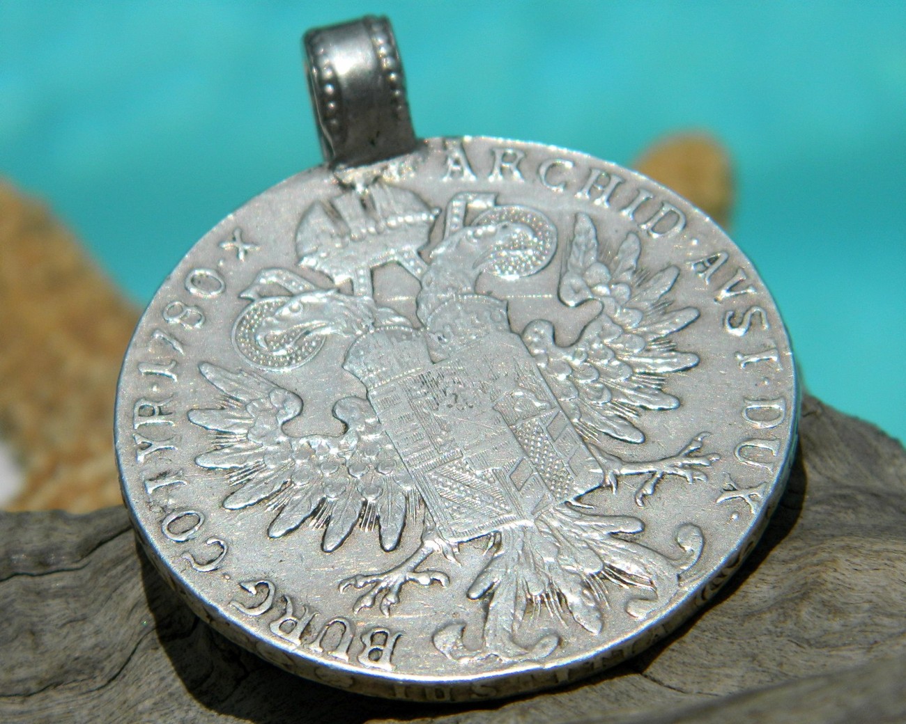Thaler Coin Pendant Maria Theresia Austria Sterling Silver - Vintage ...