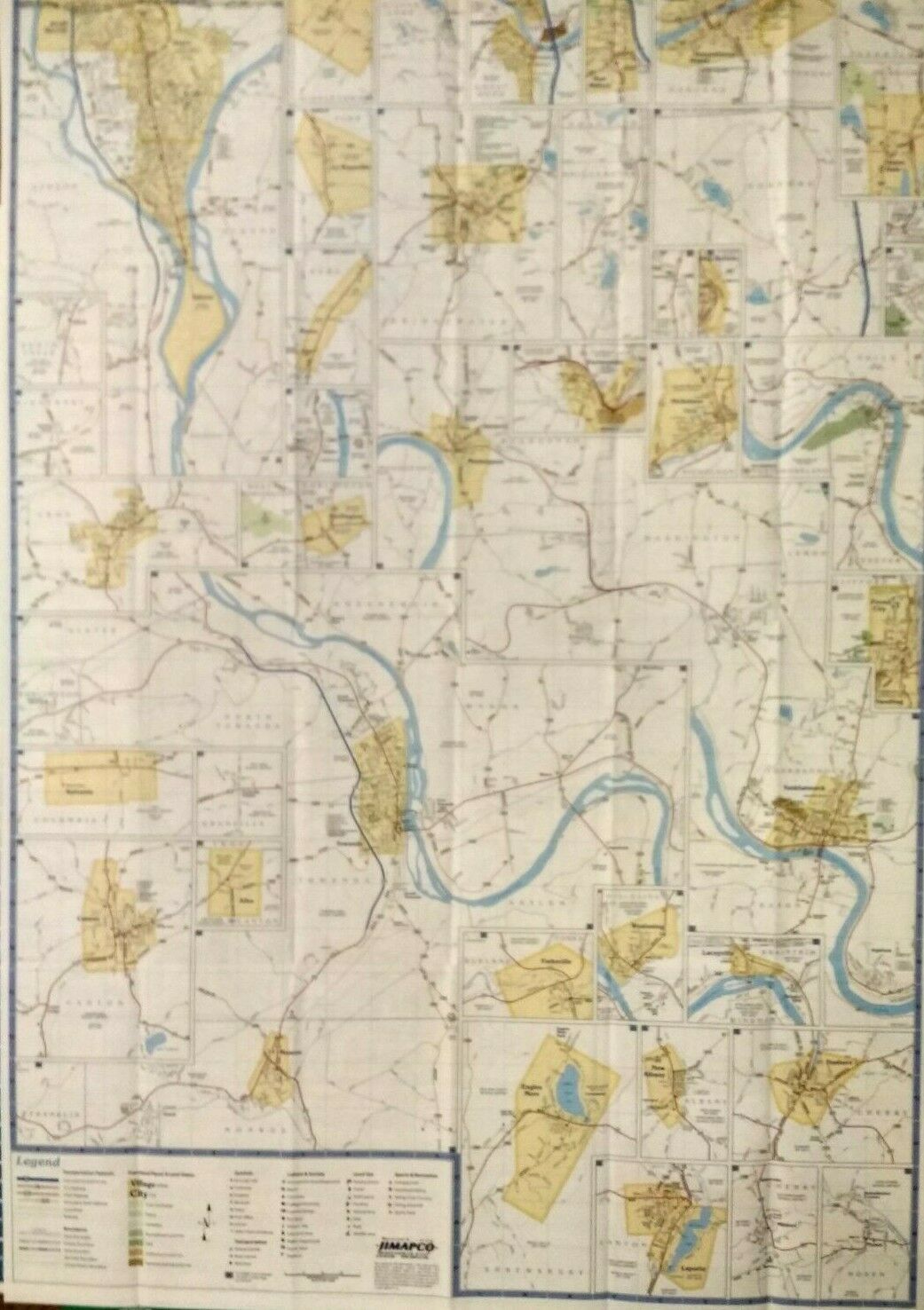 Endless Mountains Bradford Susquehanna & Wyoming PA Laminated Wall Map ...