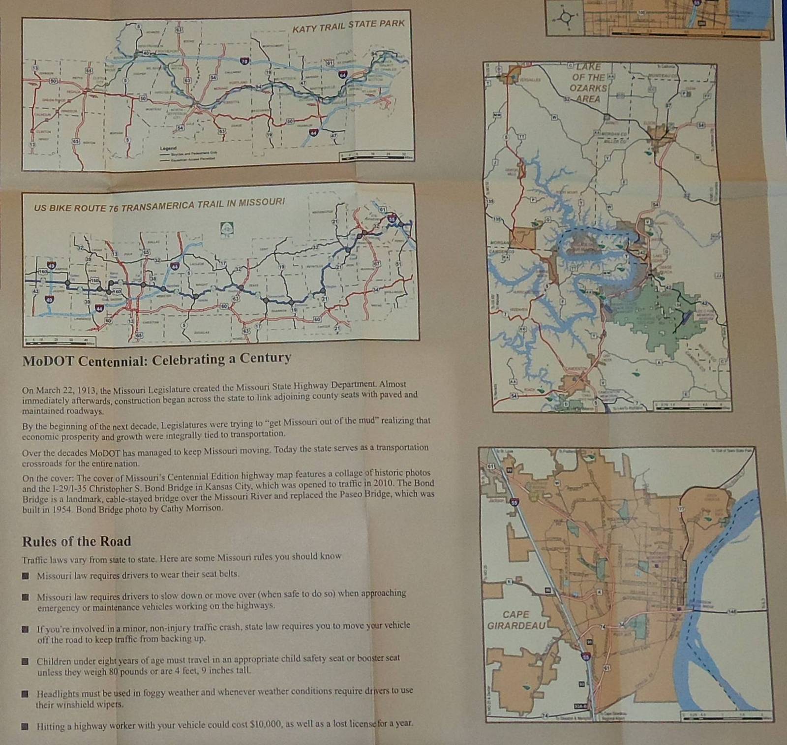Highway map of missouri