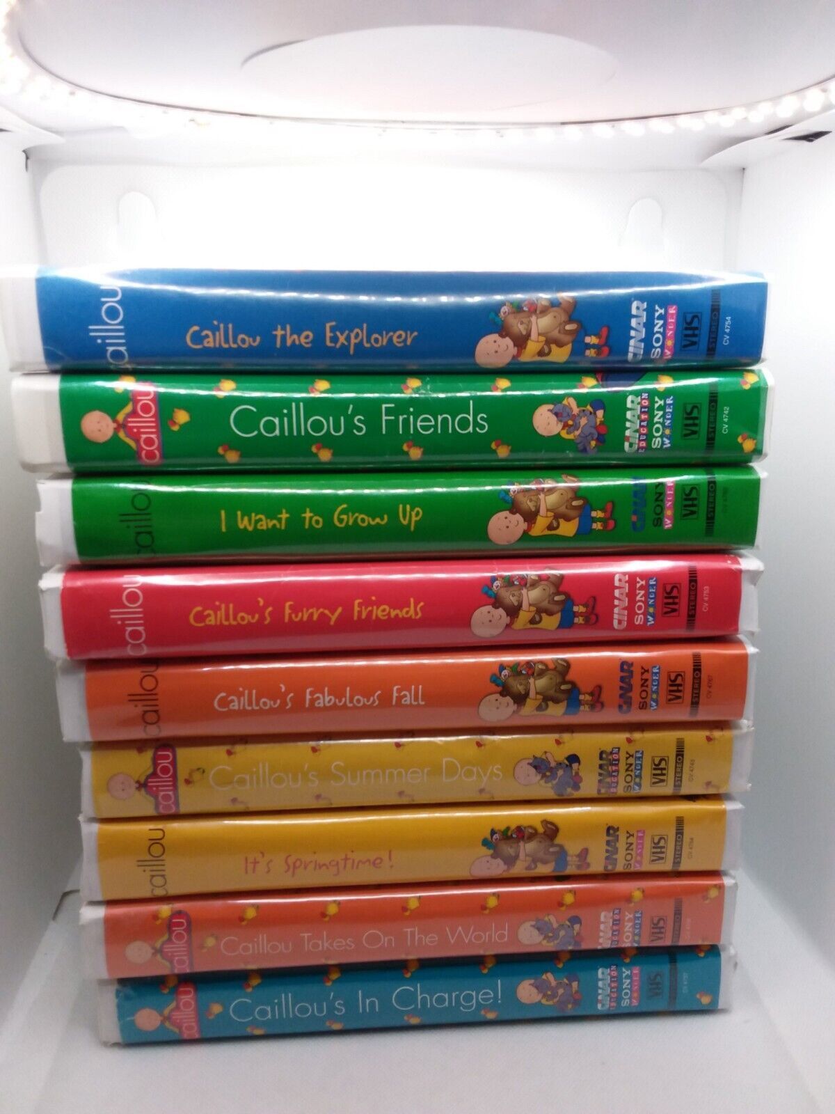 Lot of 9 Caillou VHS Tapes Children's Animated Sony Clamshell Cases ...