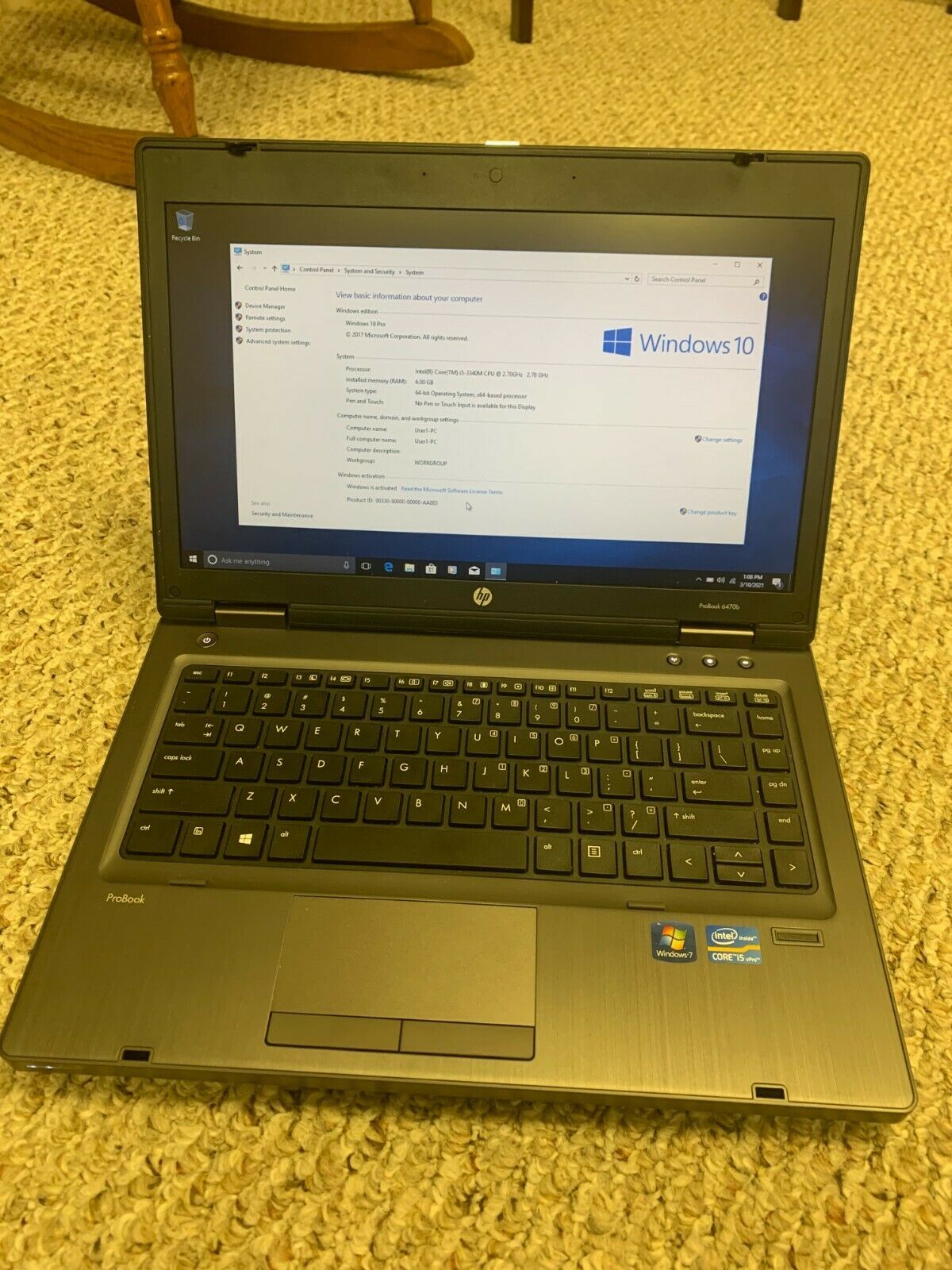 HP Probook 6470b Notebook - Win 10 - PC Laptops & Netbooks