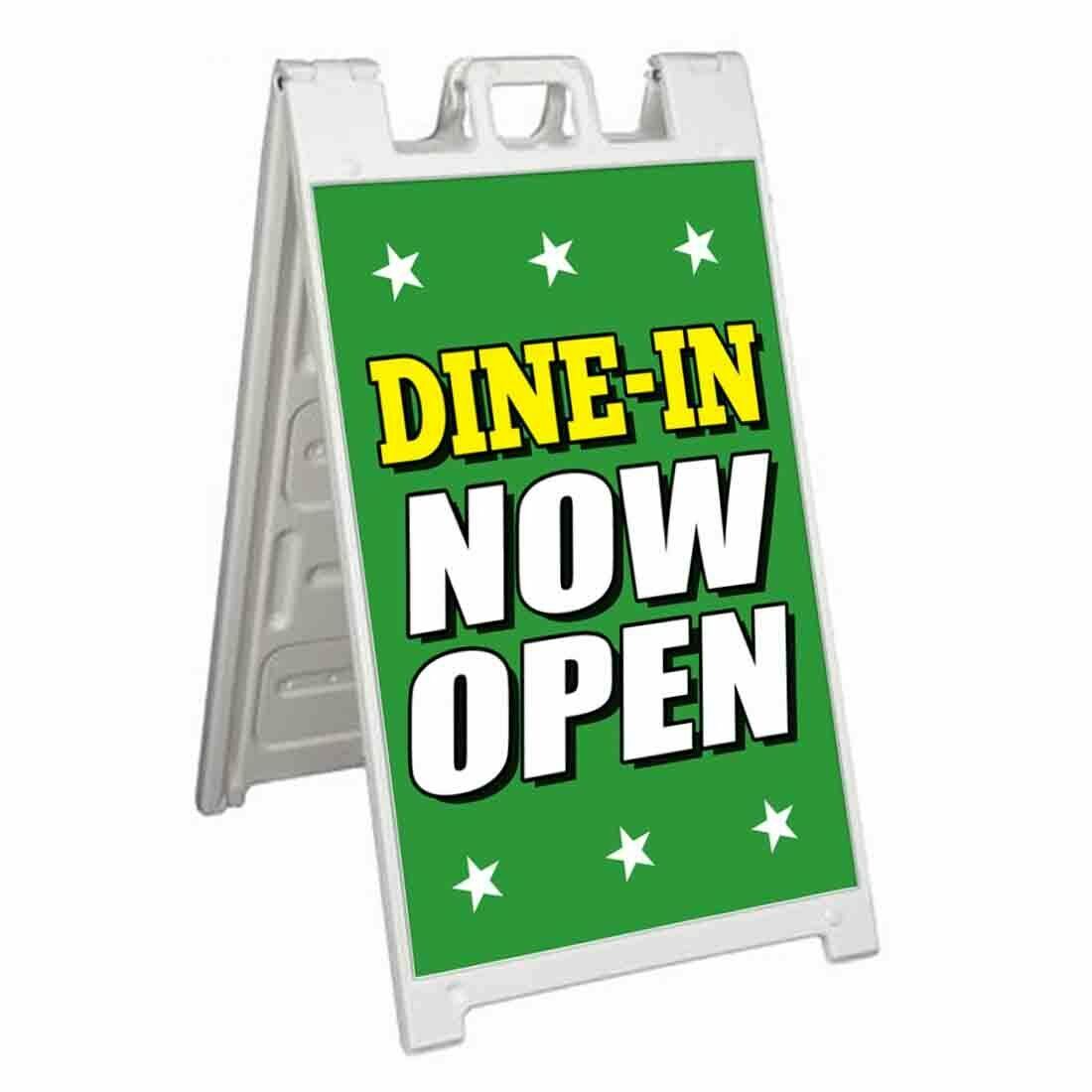 DINE-IN NOW OPEN Signicade 24x36 Aframe Sidewalk Sign Banner Decal ...