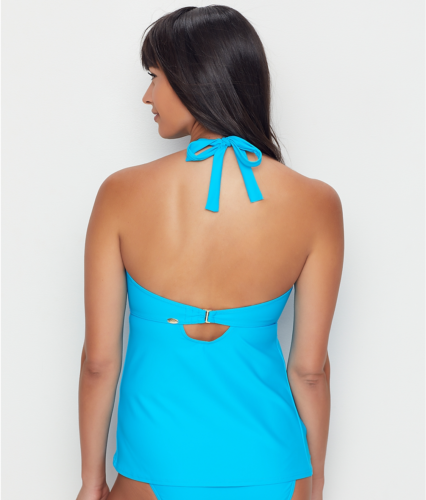 Sunsets Poolside Blue Muse Halter Underwire Tankini Swim Top Us 34dd Uk 34dd Swimwear