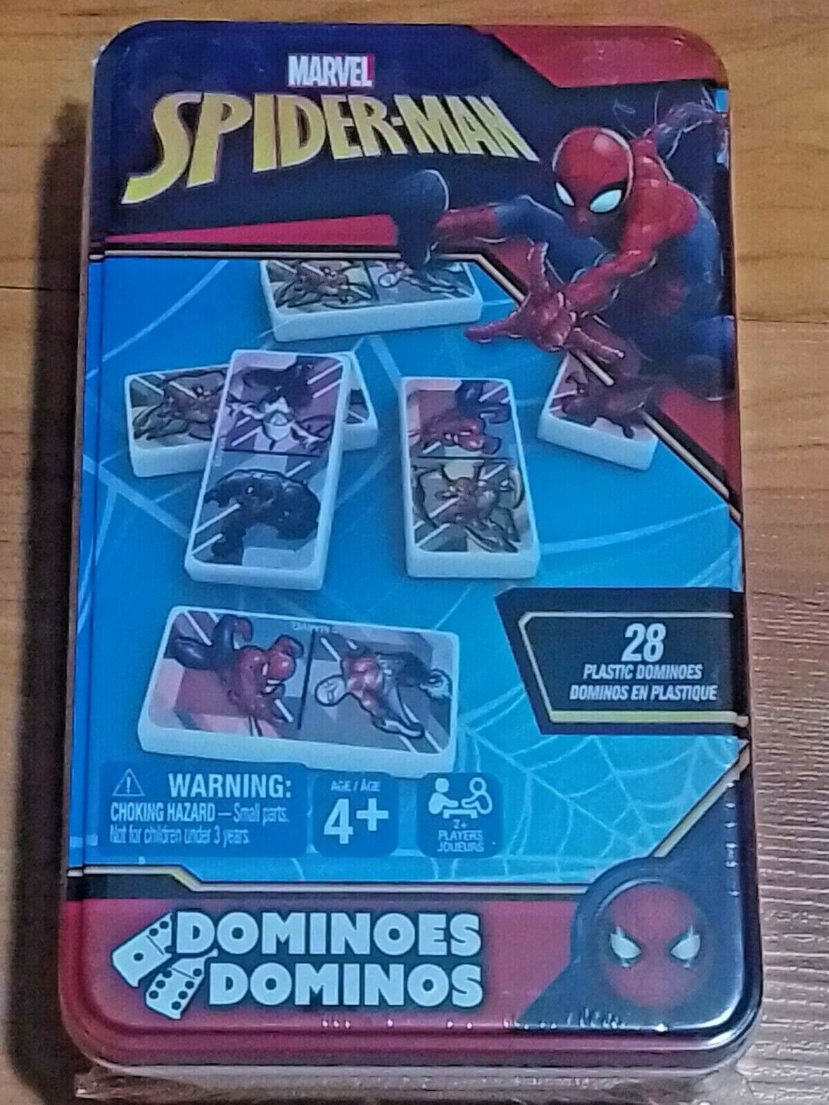 New Marvel official Spider-Man Battle Dominoes Dominos Metal Case 28 ...