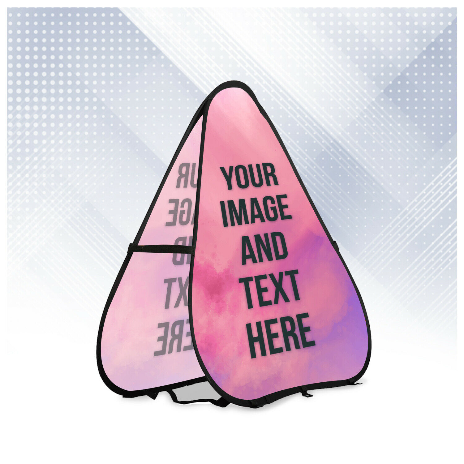 Custom Triangle Pop Up Banner Stand Double Sided Advertising Board 4.76 ...
