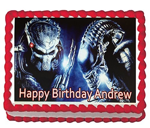 Alien Vs. Predator Edible Cake Image Topper 1/4 Sheet Decoration ...