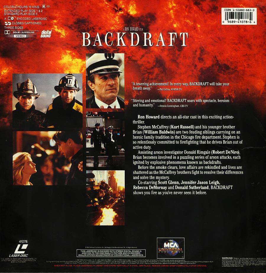 Backdraft Rebecca De Mornay Laserdisc Rare and similar items