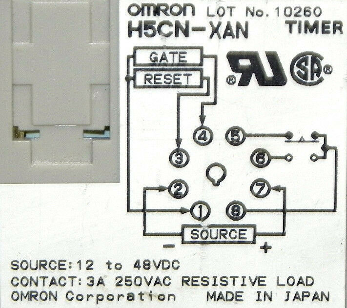OMRON H5CN-XAN TIMER 12 TO 48VDC 3A 250VAC W/ P3G-08 SOCKET H5CNXAN - Everything Else