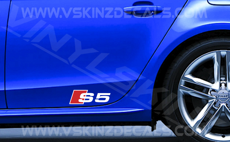 Audi S5 Logo Premium Cast Skirt Decals Kit Stickers S-line Quattro TDI ...