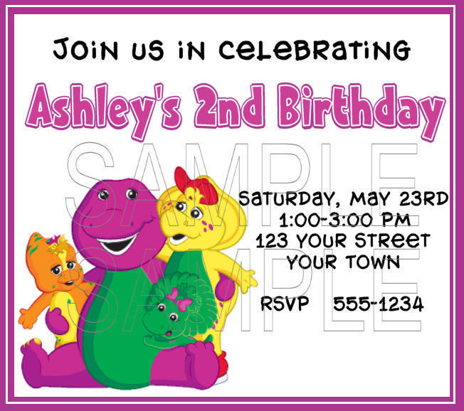 Barney Birthday Cards To Print
