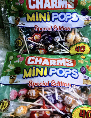 (2)Charms Mini Pops, 6 Flavors, 40 Count Individually Wrapped Special ...