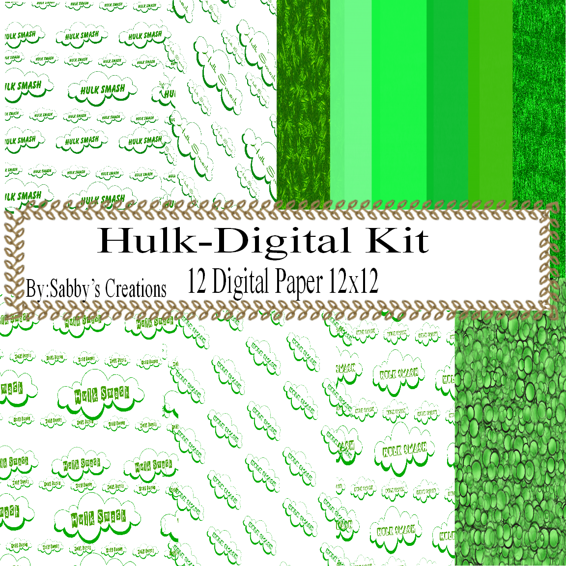 Hulk Digital Kit 21-Digtial Paper-Art Clip-Gift Tag-Jewelry-T shirt ...