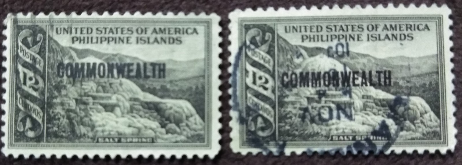 Two 1935 Philippines Commonwealth Used Postage Stamps - United States