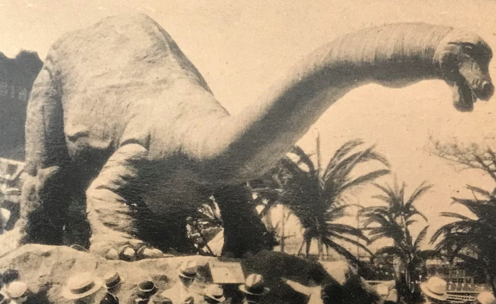 1934 Postcard - World's Fair Sinclair Dinosaur Exhibit - Exposition