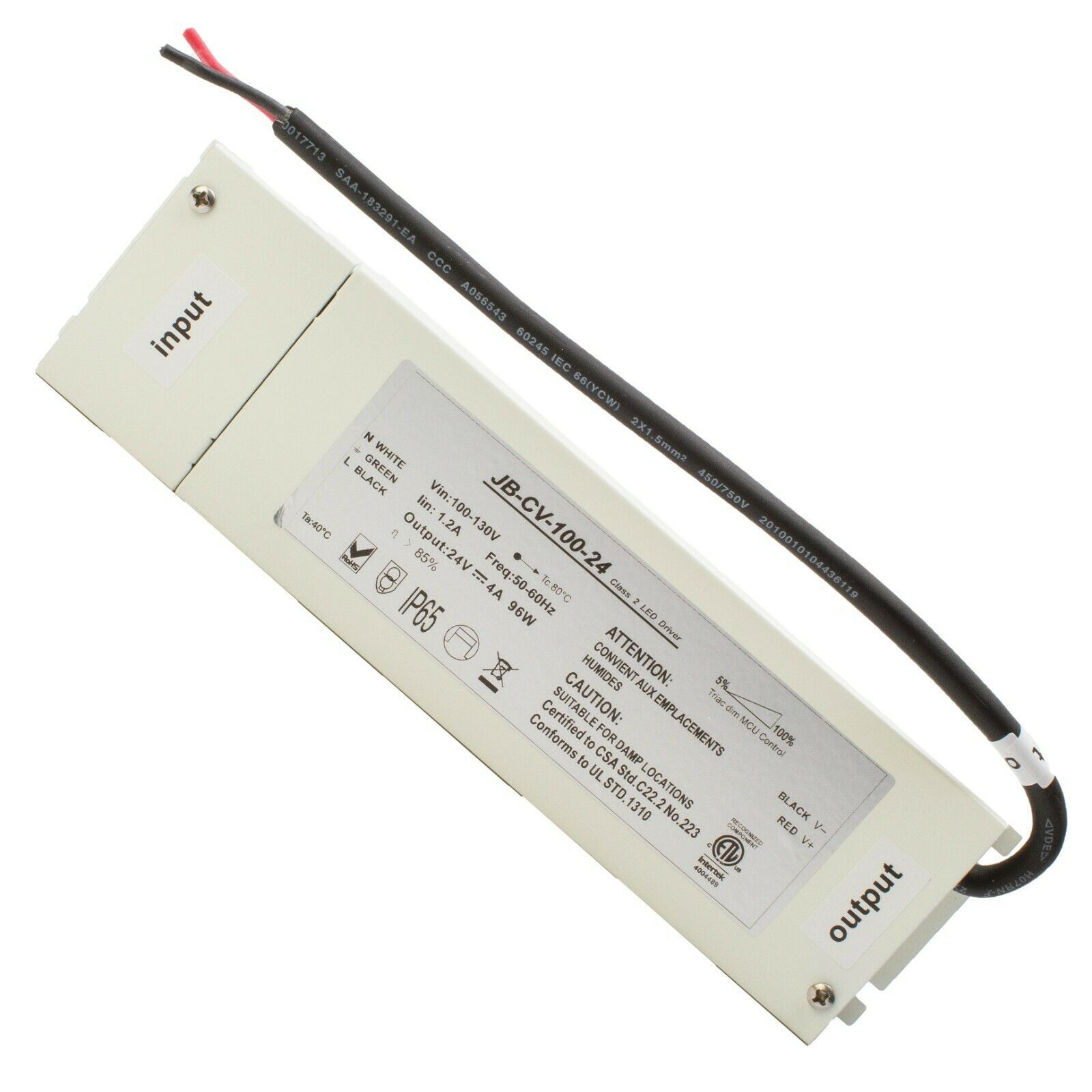 ETL 24v Dimmable Power supply for LED Strips 80w 96w Compatible Lutron ...