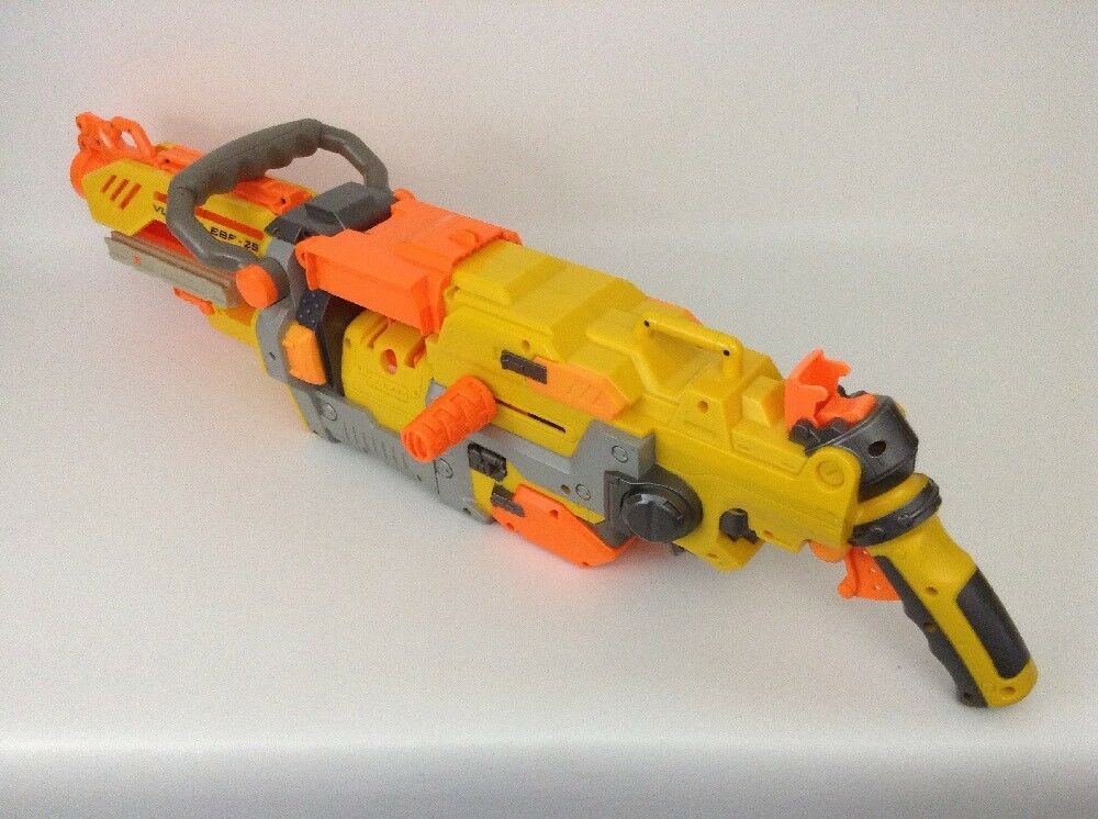 Nerf Gun N-Strike Vulcan EBF-25 Lot w Tripod Belt Ex Barrel 13 Darts ...
