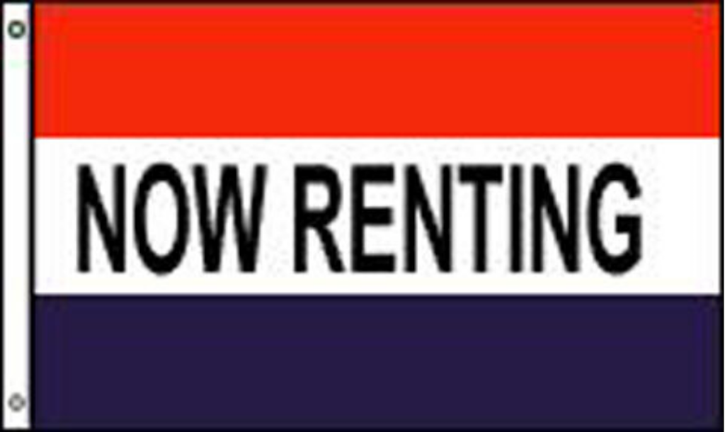 NOW RENTING 3X5 FLAG banner sign FL406 wall signs rent - Restaurant Signs