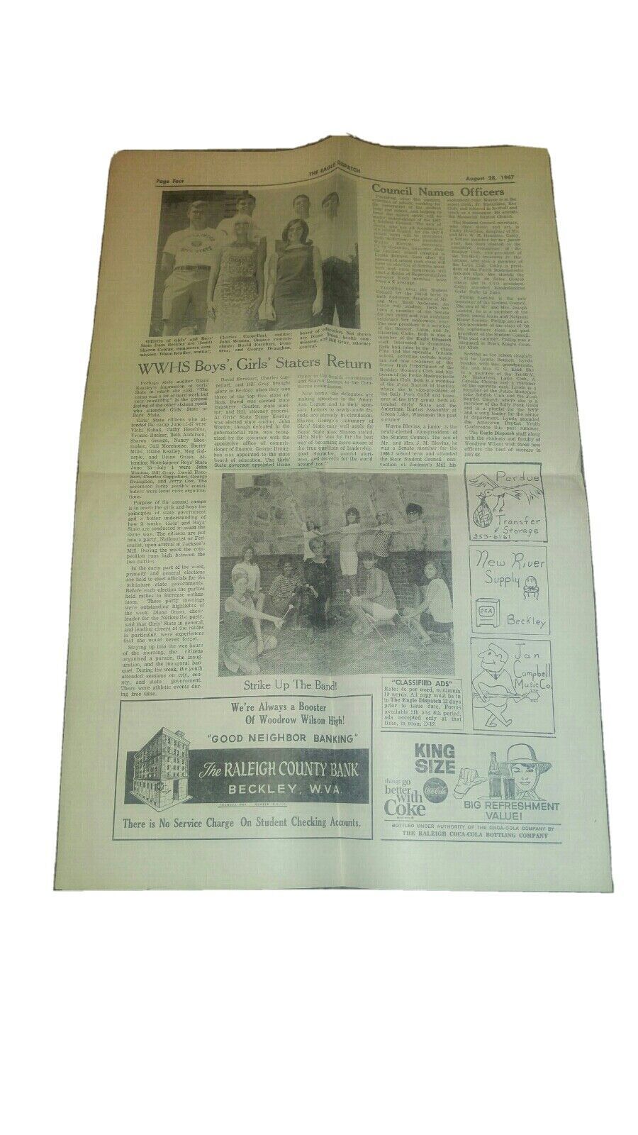 Vintage Eagle Dispatch Woodrow Wilson High School Beckley West Virginia 1967 - Elementary & High ...