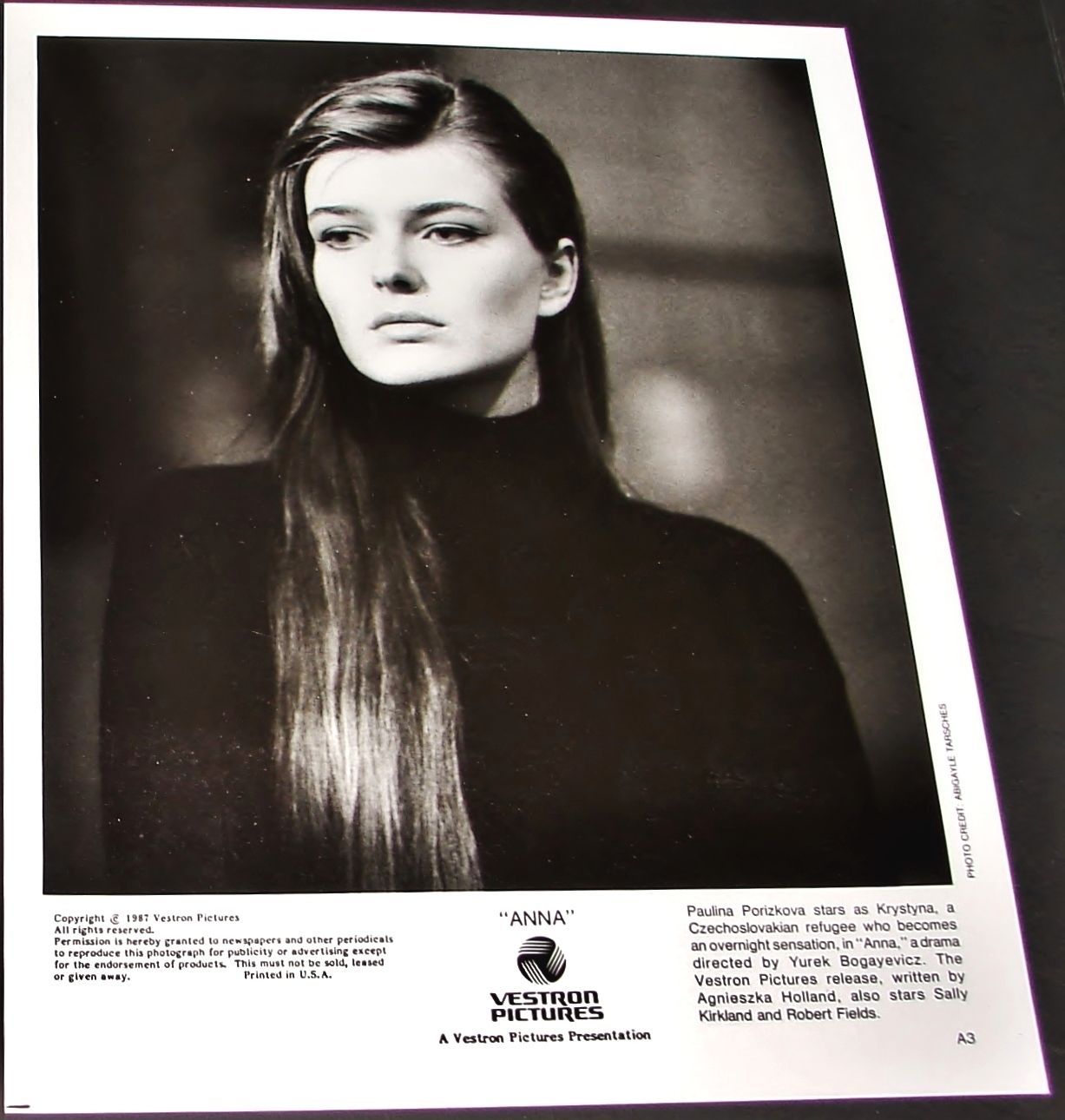 1987 Yurek Bogayevicz Movie ANNA 8x10 Press Kit Photo Paulina Porizkova ...