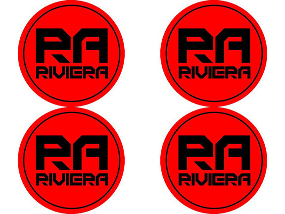 Riviera Wheels - Set of 4 Metal Stickers for Wheel Center Caps Logo ...