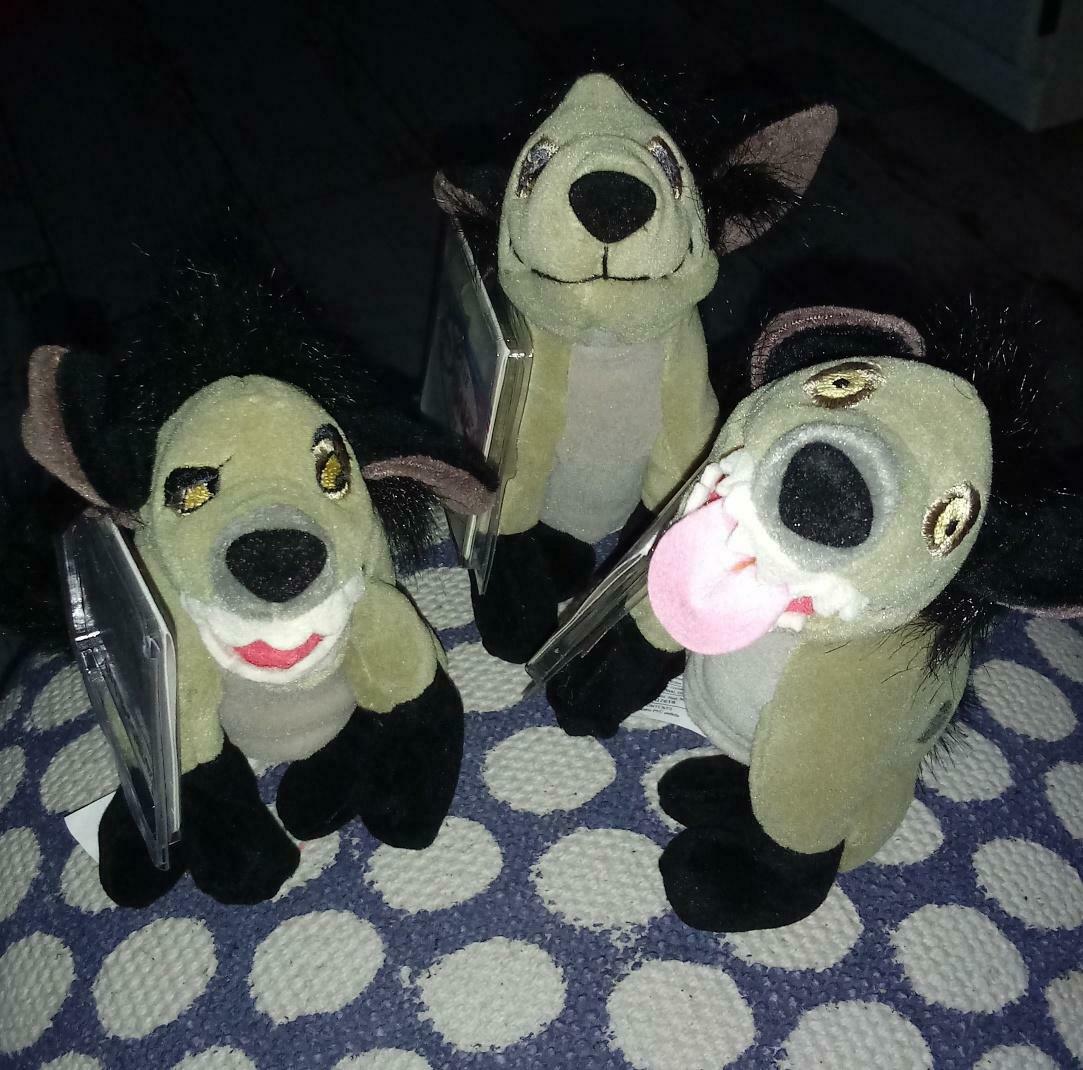 3 Disney Lion King Hyenas~BANZAI SHENZI ED~Rare Bean Bag Stuffed Plush ...