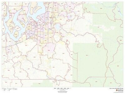 Pierce County, Washington ZIP Codes Laminated Wall Map (MSH) - US