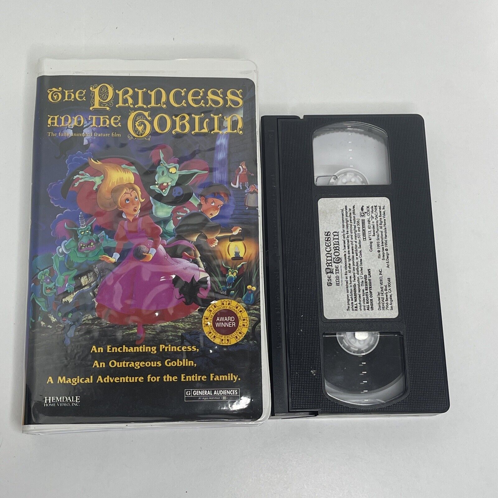 The Princess and the Goblin VHS Tape Clamshell Case 1994 Hemdale - VHS ...