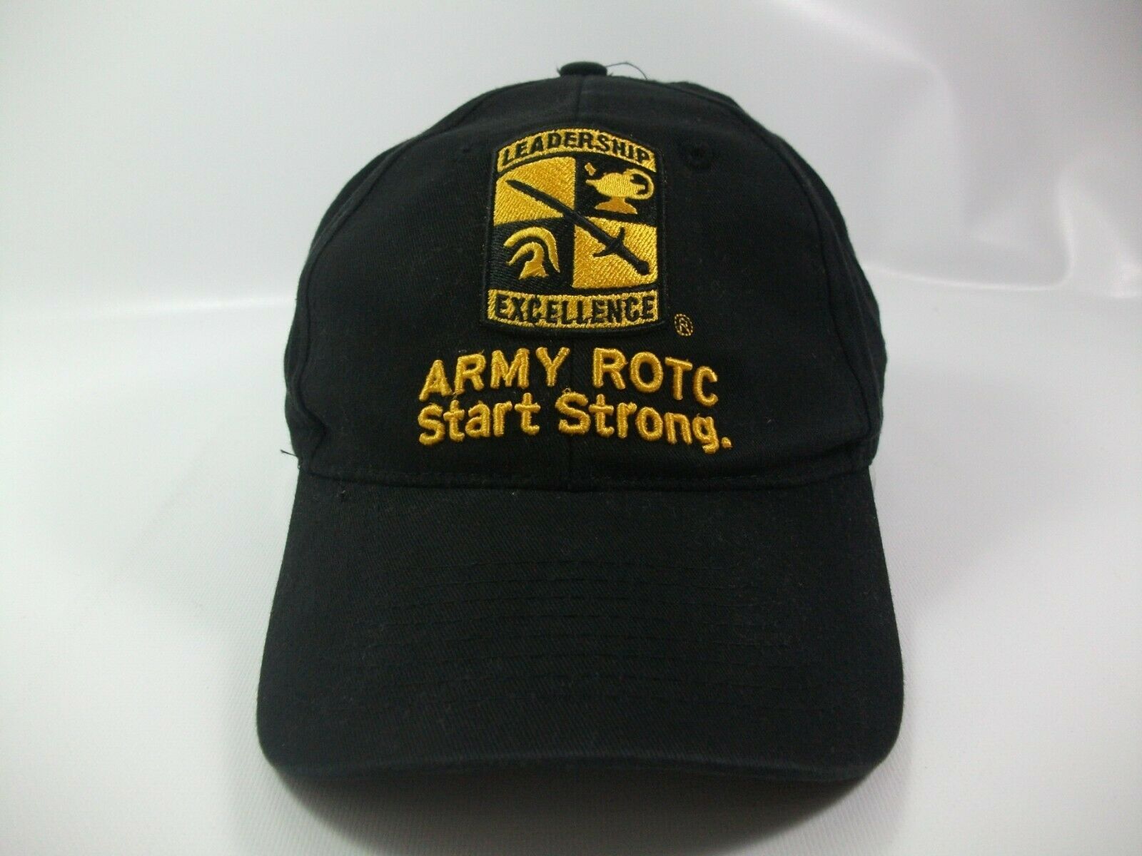 Army ROTC Start Strong Hat Black Hook Loop Baseball Cap - Men's Accessories