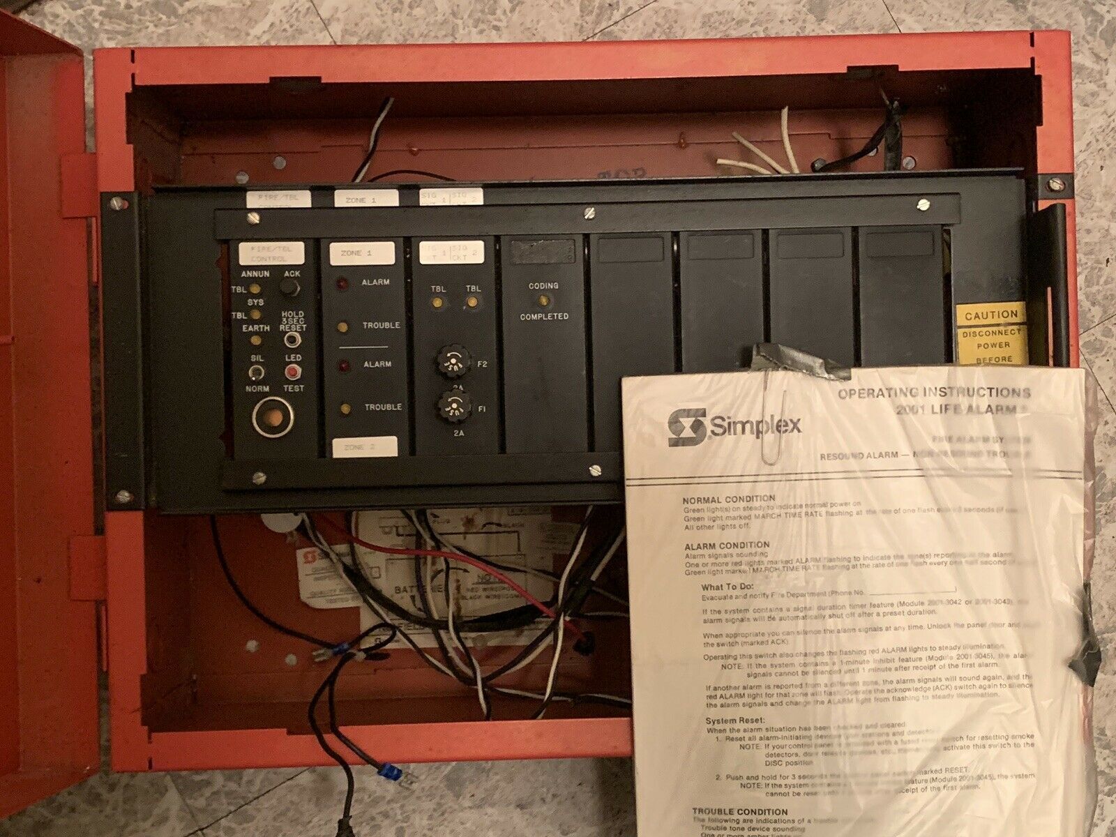 Simplex 2001-3080 Fire Alarm Control Panel w/Boards + Enclosure ...
