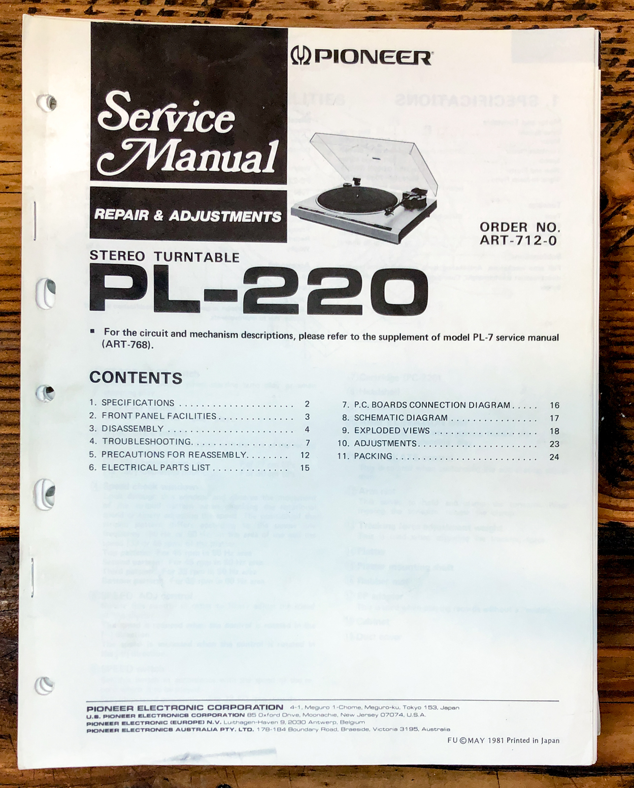Used Pioneer PL-220 Turntables for Sale | HifiShark.com