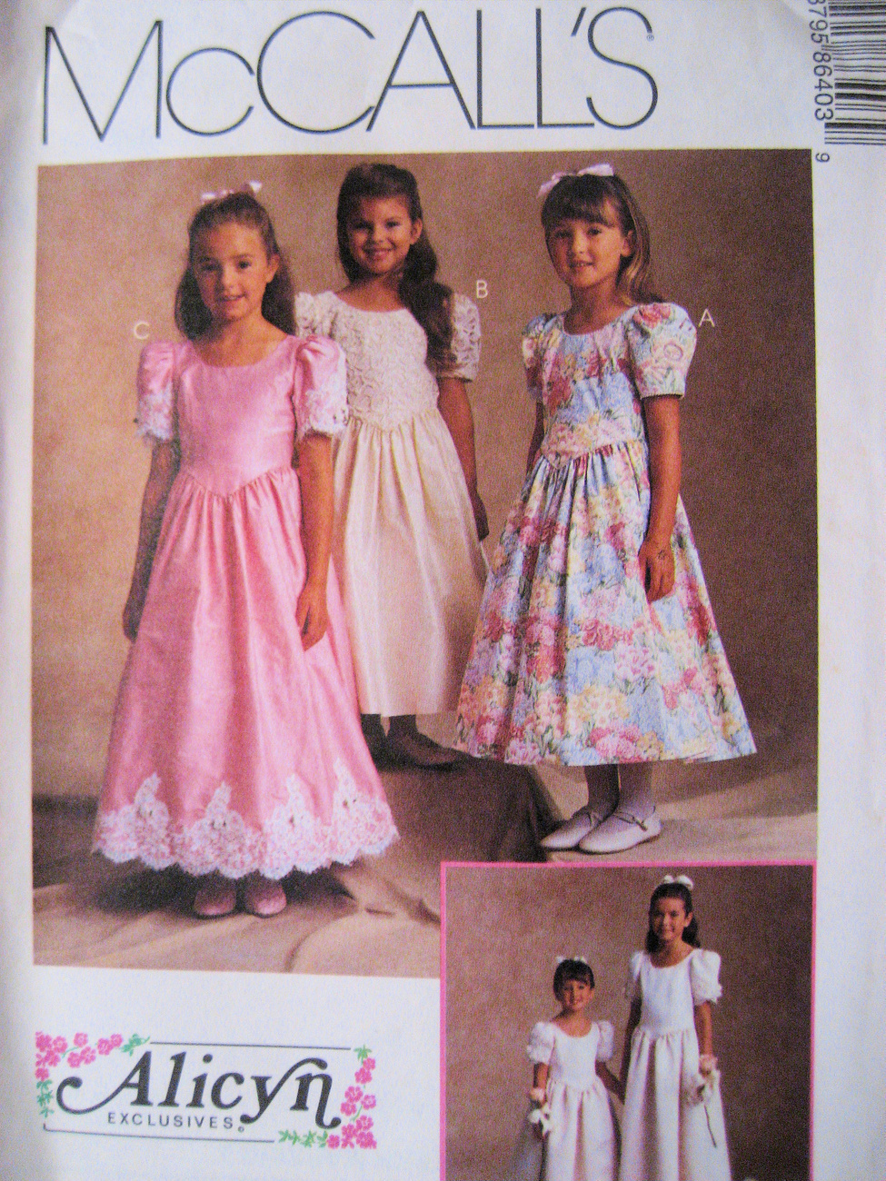 McCalls 8640 New Pattern Girls 7 to 10 Dress Flower Girl - Sewing Patterns