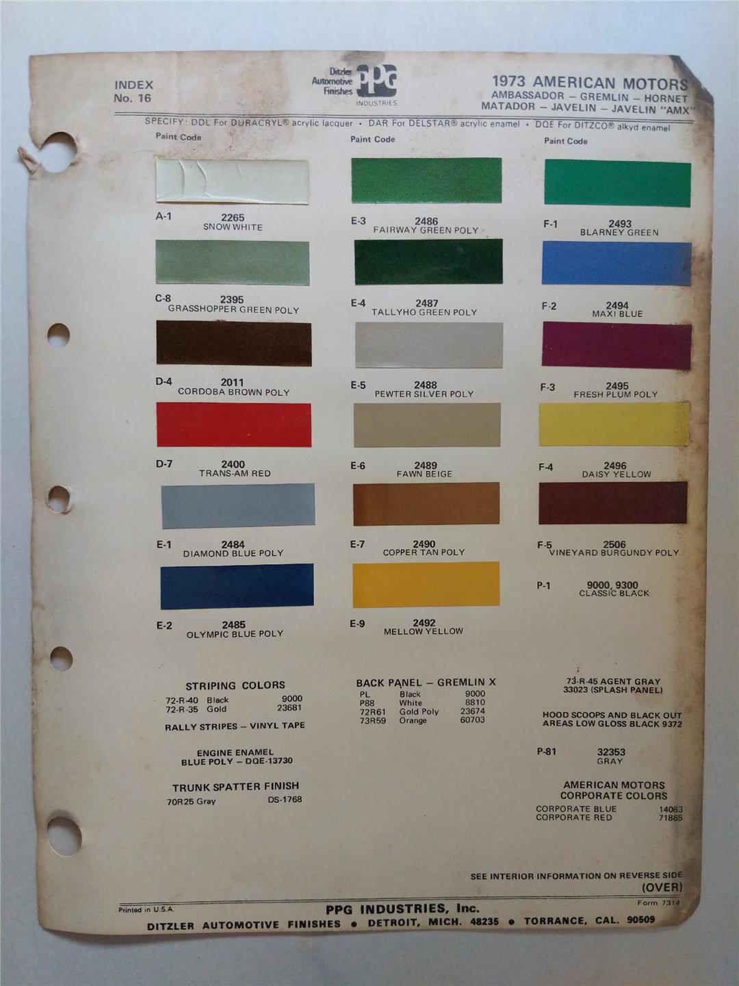 Ppg Automotive Paint Color Codes - Infoupdate.org