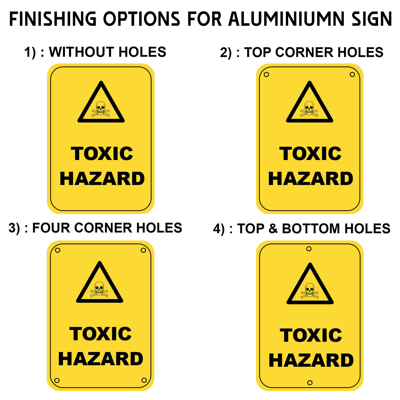 Toxic Hazard Warning Sign, Metal/Aluminium UV Print Dangerous Safety ...