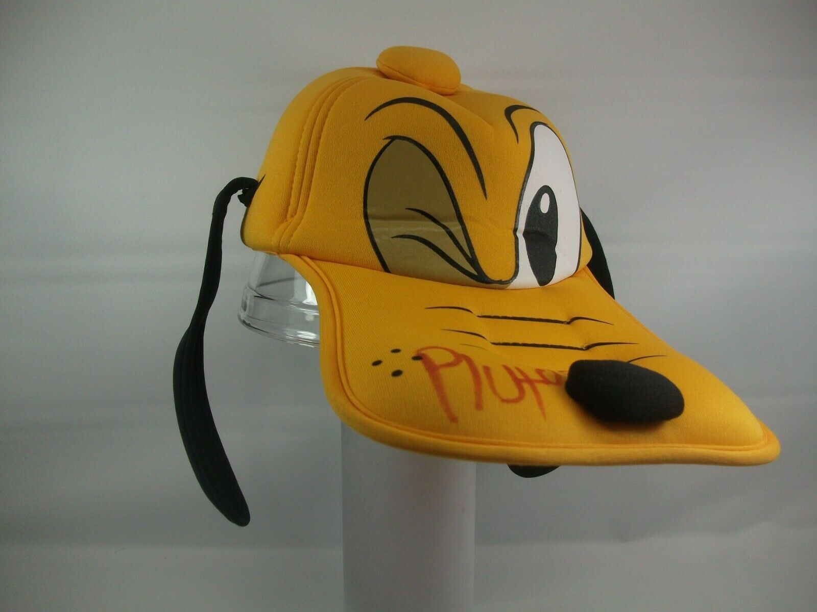 Pluto Autographed Disney Parks Hat Adult Yellow Elastic Back Baseball ...