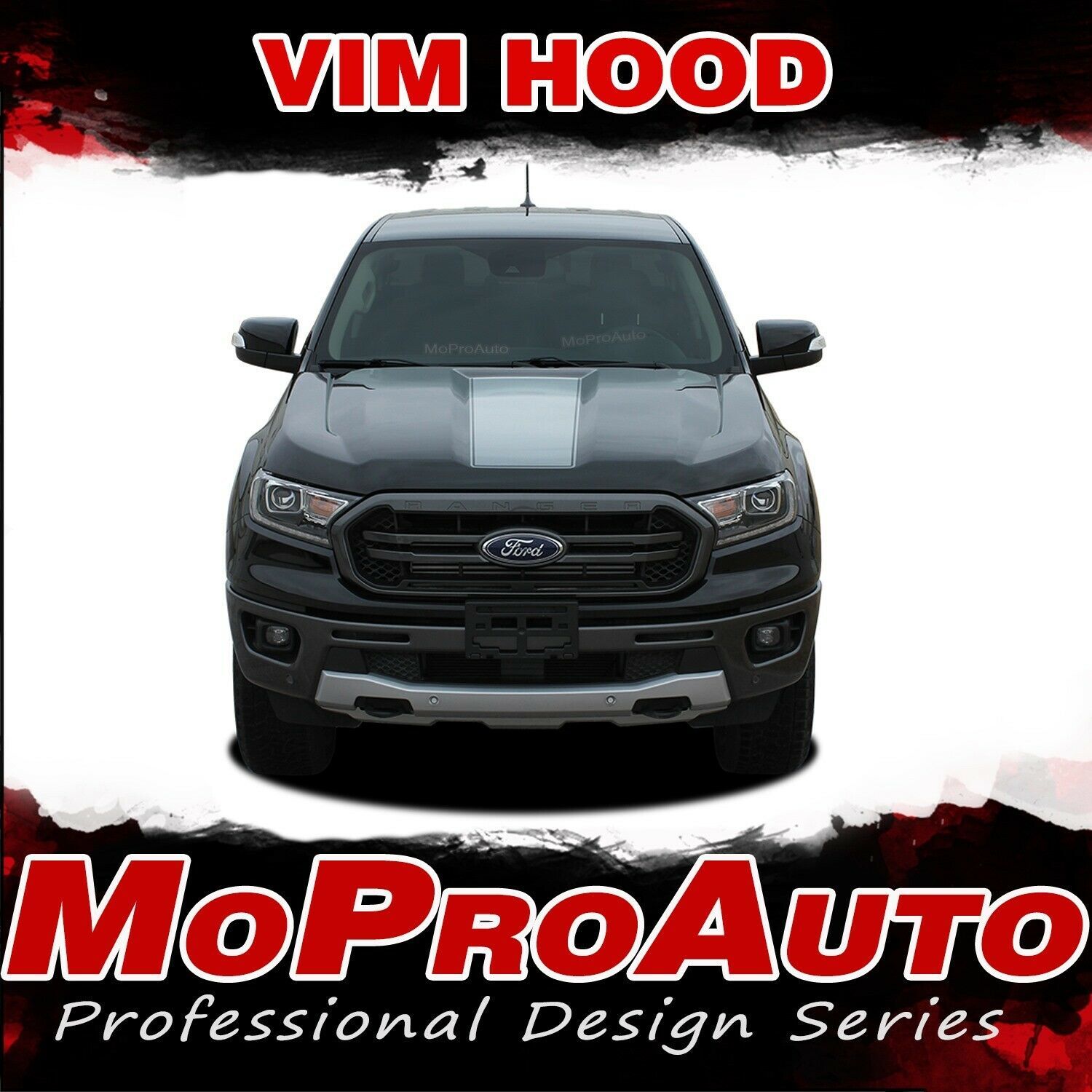 2019 Ford Ranger Hood Decal Center Stripes VIM Vinyl Graphics 3M Stripe ...