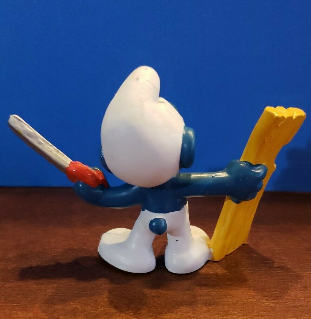 Smurfs Handy Smurf Carpenter Saw Wood Vintage Figure 1979 PVC Toy ...
