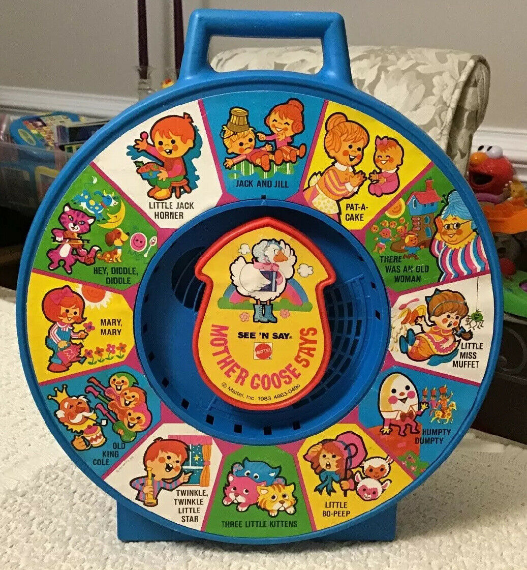 Mattel MOTHER GOOSE SAYS See 'N Say - VINTAGE 1983, Pull-String WORKS ...