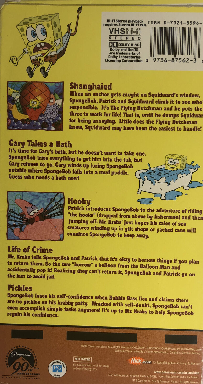 Rare Nickelodeon Spongebob Squarepants-Sea Stories(VHS 2002)TESTED-RARE ...